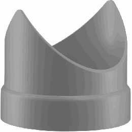 Beck PVC-U Ventilatie Zadelstuk kort 90° d600 Grijs RAL7011 Sok ss1900600m
