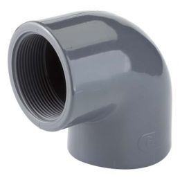 TP PVC-U Knie 90° d90 -3" Sok /Binnendraad PN16 RV0GOP90I
